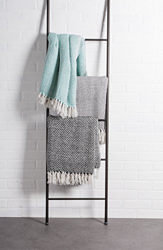 DII 100% Cotton Basket Weave Throw for Indoor/Outdoor Use Camping Bbq's Beaches Everyday Blanket, 50 x 60, Woven Stripe