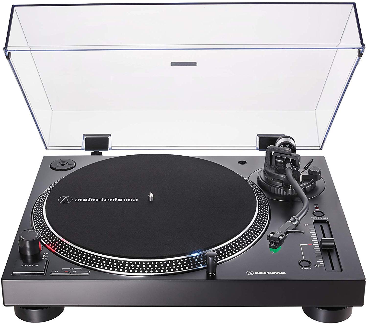 Audio Technica AT-LP120X-USB Direct-Drive Turntable Bundle with Kanto YU6 Powered Wireless Bluetooth Speakers - Black, Walnut