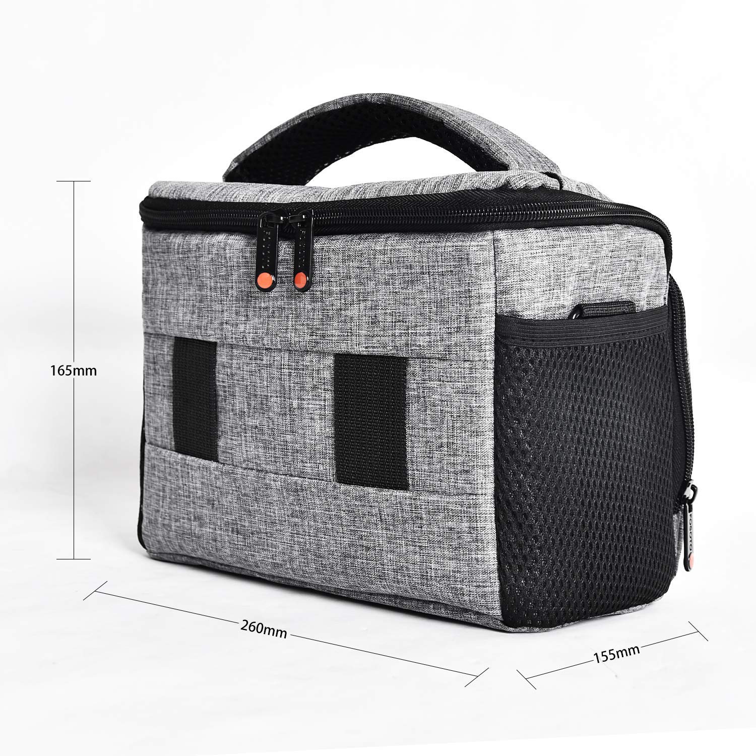 FOSOTO Compact SLR/DSLR Stylish Camera Bag Case Compatible for Nikon P900 B500 D3500 D5600 D7500, Canon EOS T6 T7i T5 4000D 80D, Sony A73 Mirrorless Camera Shoulder Case Waterproof Rain Cover (Gray)