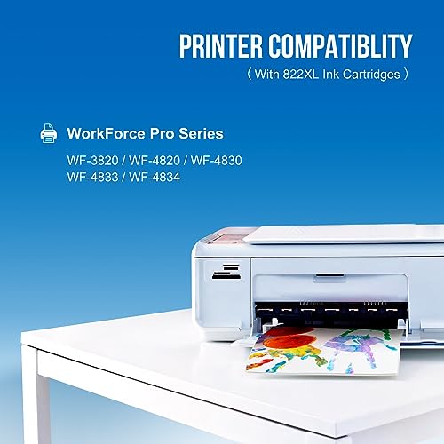 822xl Black Remanufactured Replacement for Epson 822XL 822 XL T822 T822XL Ink Cartridges Black for Workforce Pro WF-4830 WF-4820 WF-3820 WF-4833 WF-4834 Printer (2 Black)