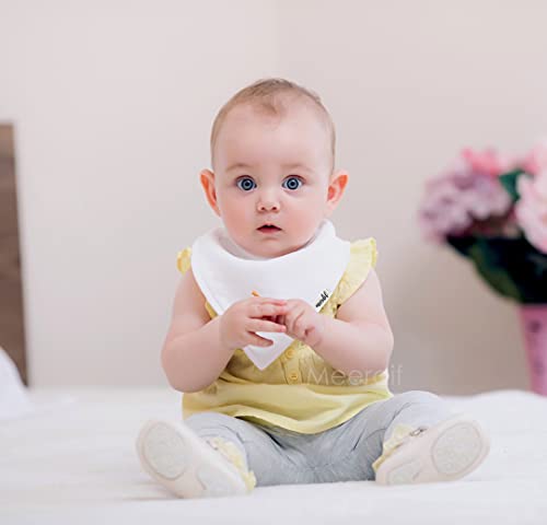 Meerdif Baby Bandana Drool Bibs 8 Pack Solid Organic Cotton Baby Bibs for Girls, Boys, Unisex - Plain Colors