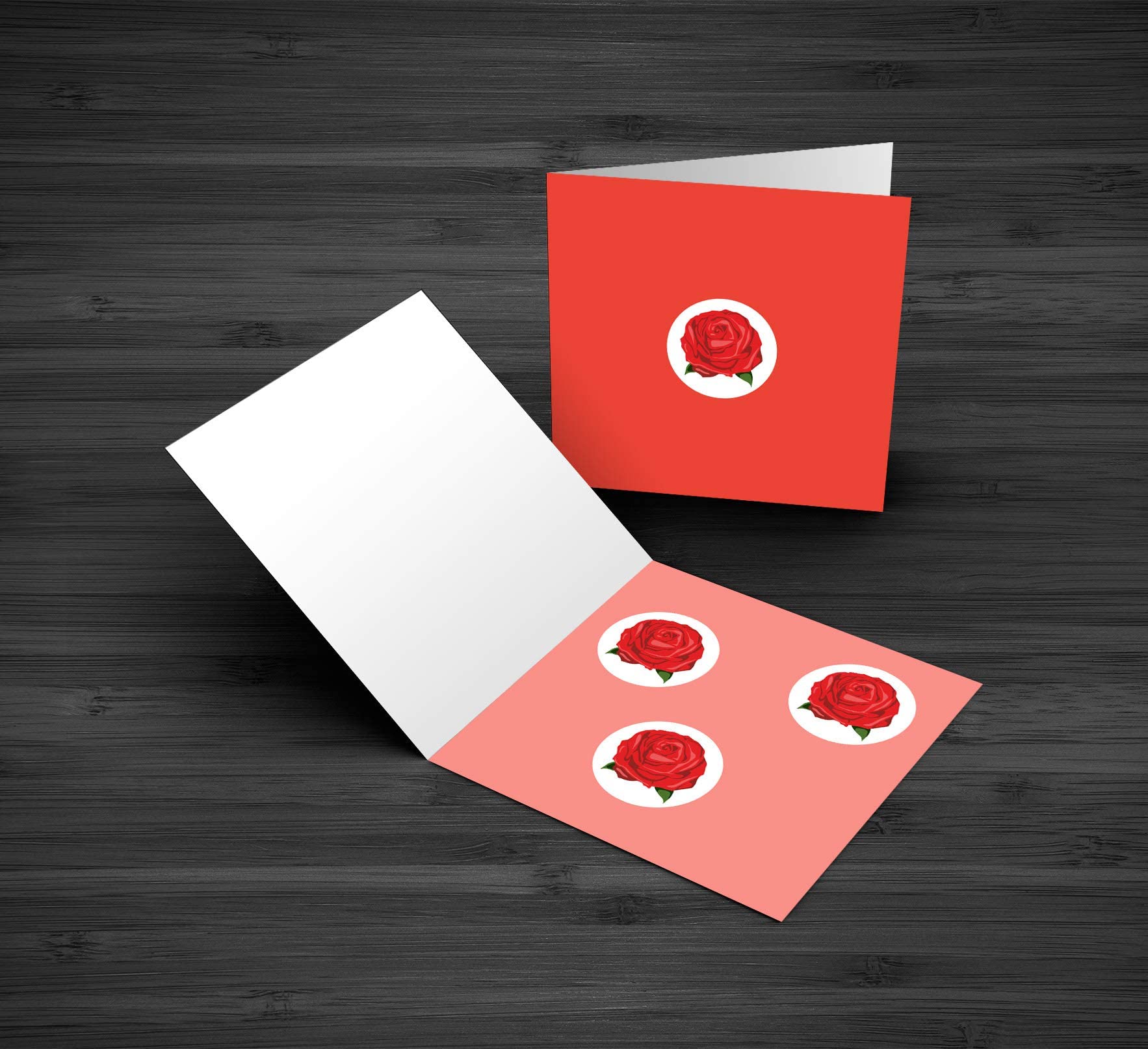 Set of 48 Sticker Red Rose Decal Small Phone Mini Logo Birthday Parties Envelopes Labels Seals Shower Favor 1.2 inches Each