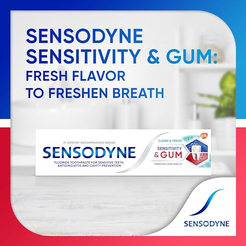 Sensodyne Sensitivity & Gum Sensitive Toothpaste for Gingivitis, Sensitive Teeth Treatment, Clean & Fresh - 3.4 Ounce (Pack of 4)