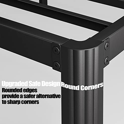 Hunlostten 12" Twin XL Heavy Duty Bed Frame No Box Spring Needed, Metal Twin XL Platform Bed Frame with Round Corners, Easy Assembly, Noise Free, Black