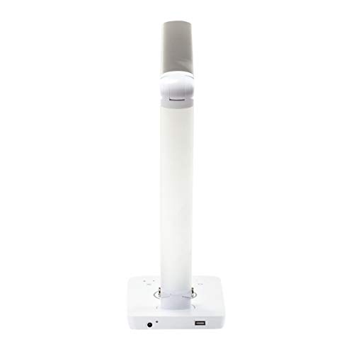 Safco Products 1009SL, Pivoting Neck, Built-in Wireless, USB Port Vamp LED Lamp with Charging Pad, Silver, 16" D x 5" W x 16.75" H