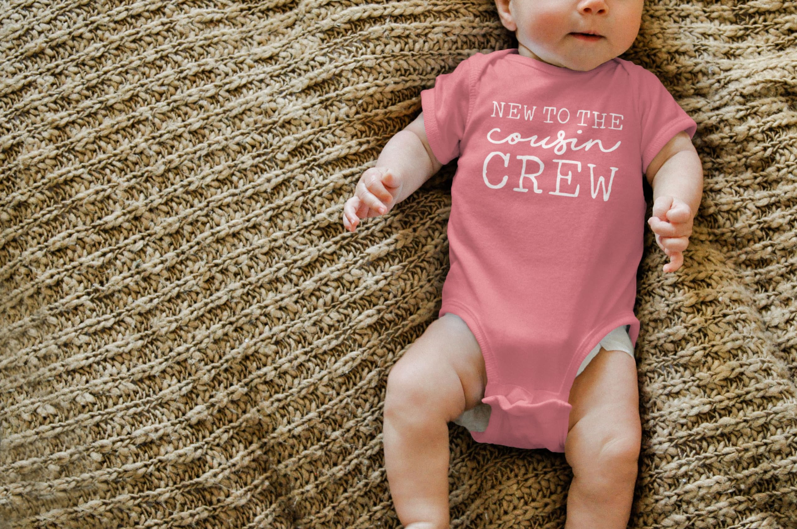 Olive Loves Apple Cousin Crew Cursive T-Shirts and Bodysuits for Baby and Toddler Fun Family Matching Outfits White on Mauve Bodysuit 6 Months