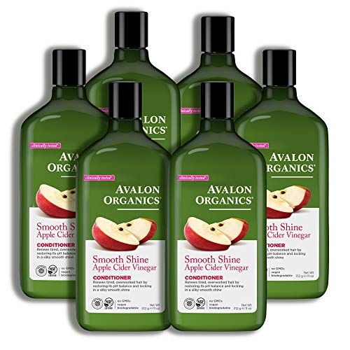 Avalon Organics Conditioner, Smooth Shine Apple Cider Vinegar, 11 Oz (Pack of 6)