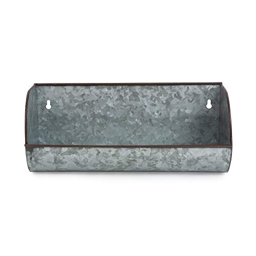 DII Galvanized Metal Decor, Rustic Farmhouse, Mounted Wall Shelves, Silver, 2 Piece