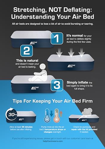 Active Era Tall Twin Air Mattress with Built in Pump & Raised Pillow, Elevated Inflatable Mattress, Heavy Duty Puncture Resistant Inflatable Bed, Blow Up Mattress Air Bed, Waterproof Airbed Mattress