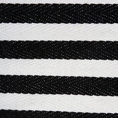 DII Laundry Storage Collection Cabana Stripe Collapsible and Waterproof Bins, Round Hamper, 13.75x20, Black