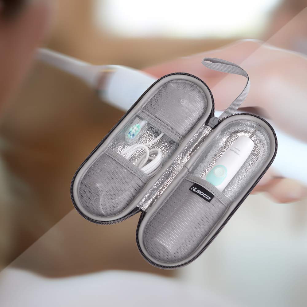 RLSOCO Hard Case for Philips Sonicare ProtectiveClean 4100/5100/6100/1100/6500/7500 Electric Toothbrush & Works With Oral-B Pro 1000 / Pro-Health/Pro 5000 / Pro 3000 / Pro 1500 Electric Toothbrush