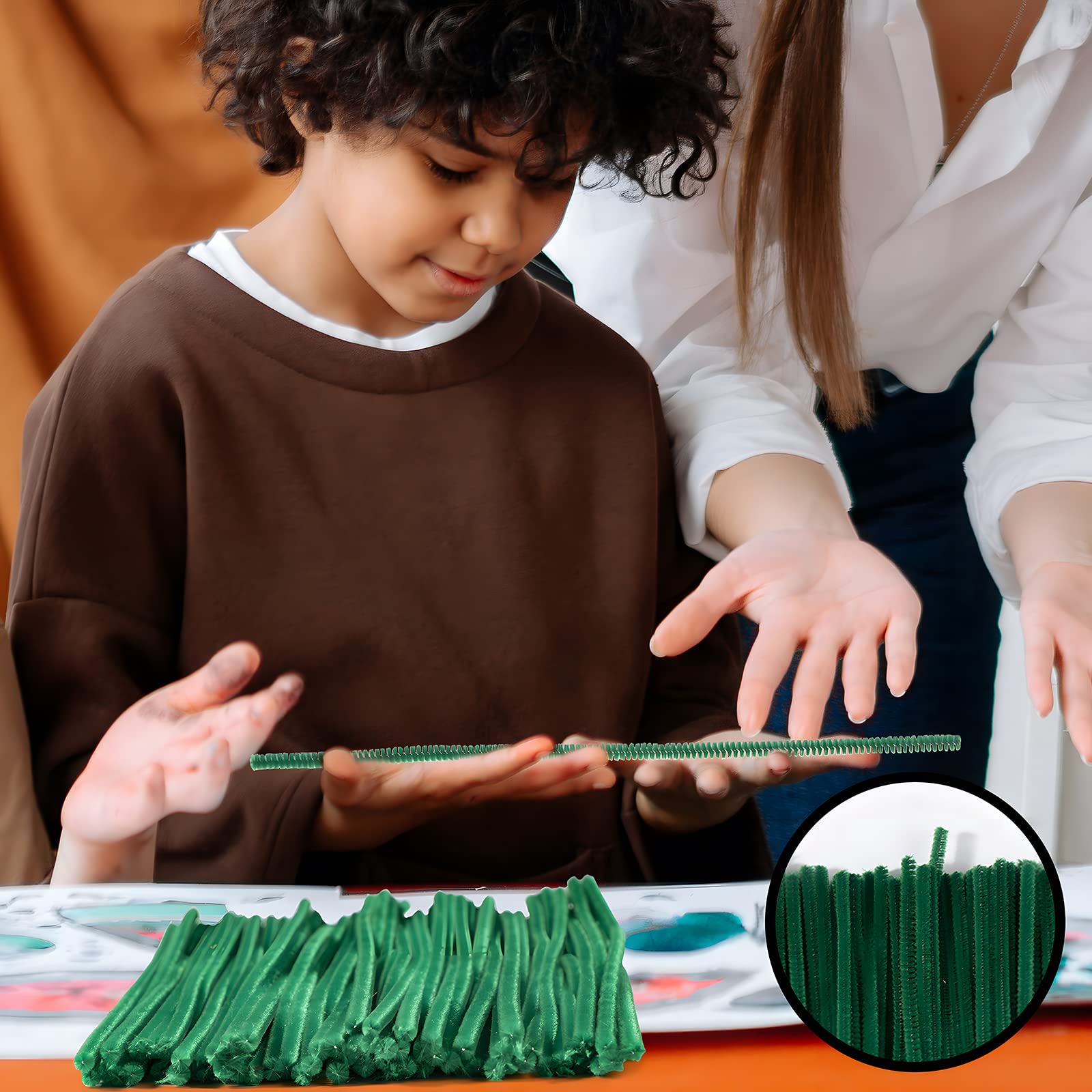 300 Pieces Black Pipe Cleaners Chenille Stem, Pipe Cleaners Craft for Kids DIY Art Supplies