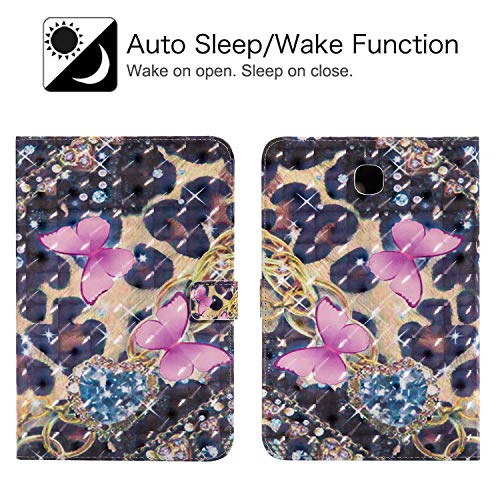 T350/P350 Case,Galaxy Tab A 8.0 2015 Case, [3D Pattern] UGOcase Slim Fit Protective PU Leather Folio Stand Wallet Smart Case with Auto Wake/Sleep for Galaxy Tab A 8 2015 Release, Pink Butterfly