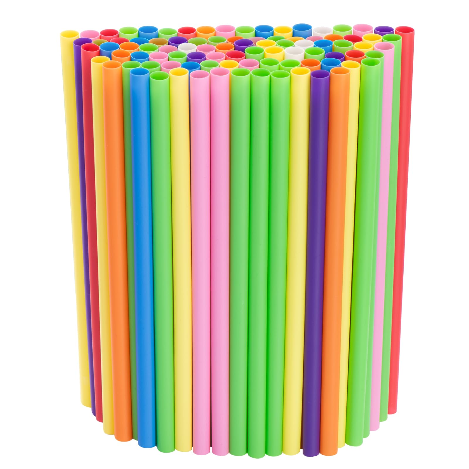 320 PCS Jumbo Smoothie Straws, Individually Wrapped, Disposable Plastic Babo Straws, Large Wide-mouthed Milkshake straws, Drinking Straws, Colorful PP Straws (0.4''Diameter x 8.5" Long)