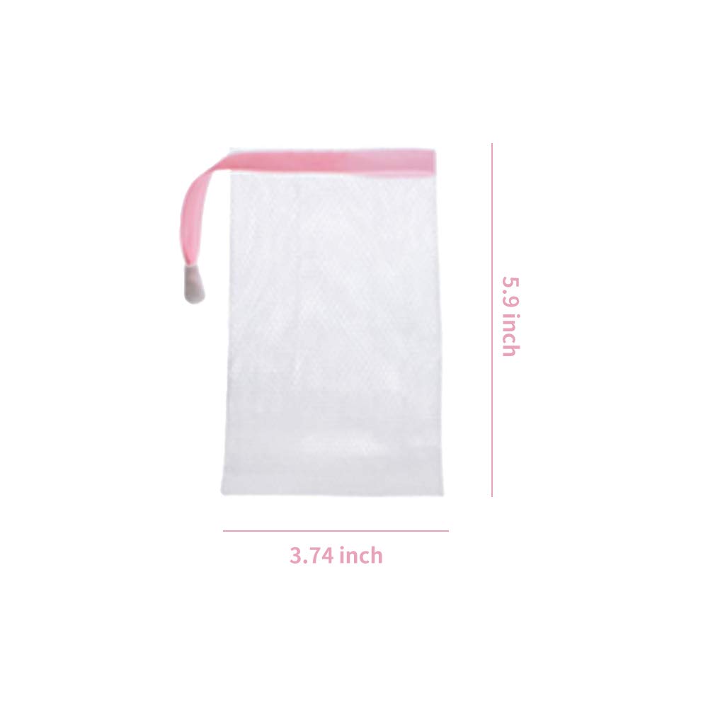 Andiker Soap Bag Soft for Shower, Soap Pouch Saver with Drawstring for Foaming and Drying,Hangable (7 pcs mesh soap bag)