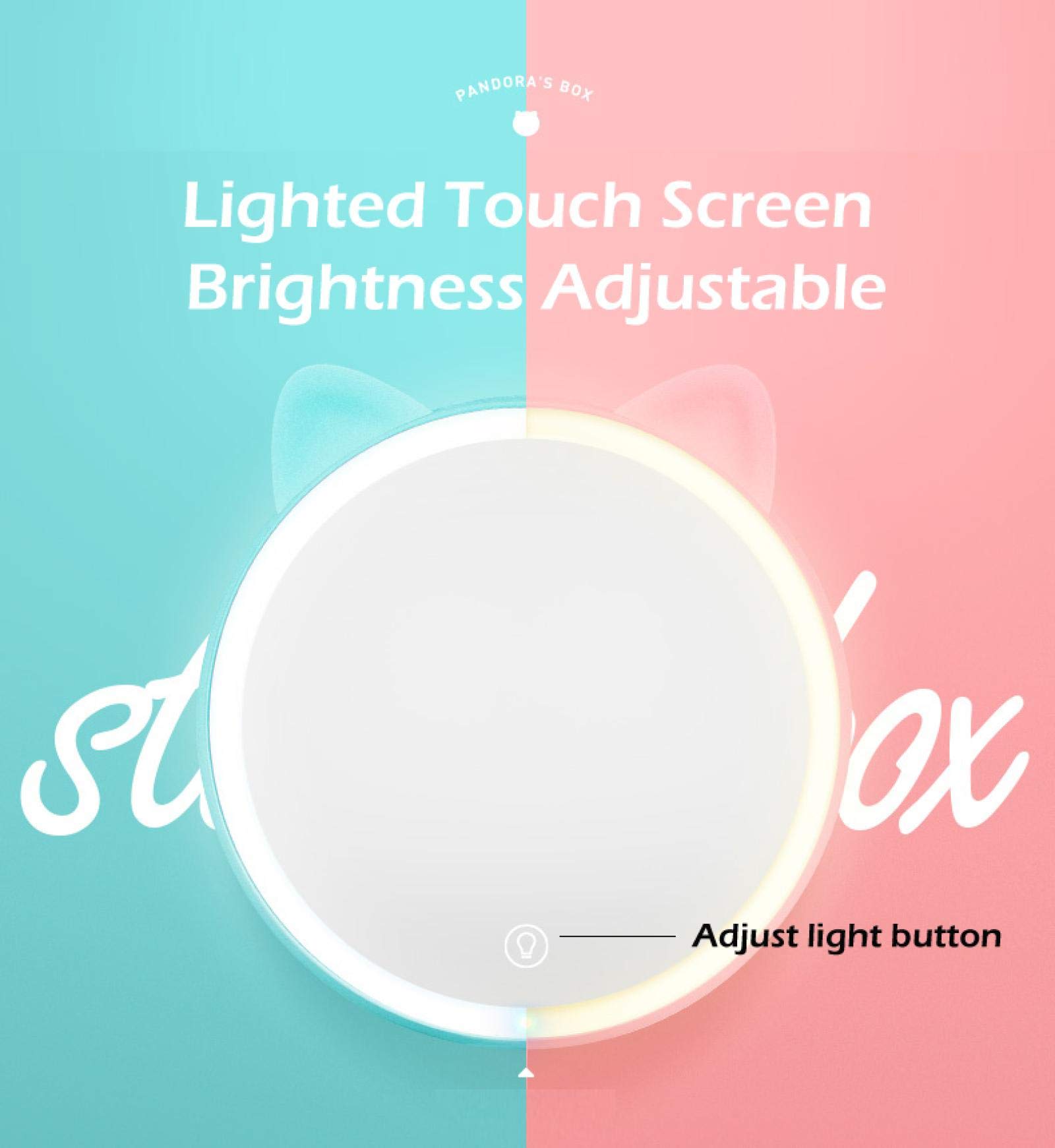 FQYYDD Illuminated Makeup Mirror Led Light Makeup Mirror Touch Screen Portable Brightness Beauty Mirror