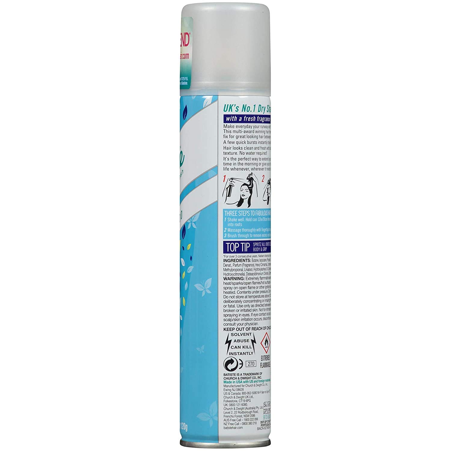 Batiste Dry Shampoo, Fresh 6.73 oz (Pack of 4)