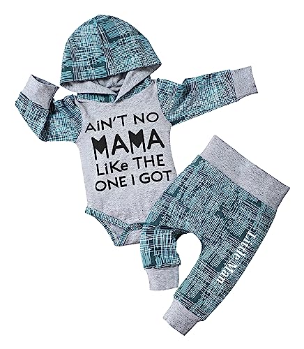 Von kilizo Baby Boy Clothes 6-9 Months AiN'T No Mama Like The One I Got Long Sleeve Hoodies Sweater Pant Sets Infant Baby Boy Outfits 6-9 Months