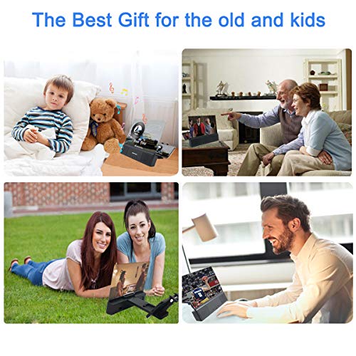 jteman 12'' 3D Mobile Phone Screen Magnifier with Bluetooth Speaker, HD Protable Movies Amplifier with Foldable Holder Stand, Support iPhone Xs Max/X / 8/8 Plus and Android All Smartphones…