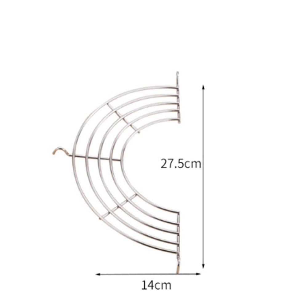 2PCS Stainless Steel Wok Shelf, Kitchen Wok Fry Pan Pot Stainless Steel Shelf Food Cooling Rack Semi circle Fried Food Strainers Cooling Racks Shelves for Kitchen(L)