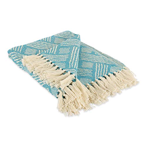 DII Transitional, Basketweave Woven Throw, 50x60, Teal