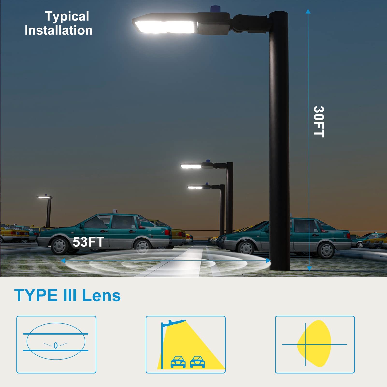 2Pack 200W LED Parking Lot Lighting 35000LM 5000K LED Pole Lights Outdoor with Dusk to Dawn, LED Parking Lot Lights Outdoor Pole Mount-๐ณ๐ฌ๐ฟ๐ ๐ช๐ฎ๐ฟ๐ฟ๐ฎ๐ป๐๐(Coverage: 55~75Ft at Height:25~35Ft)