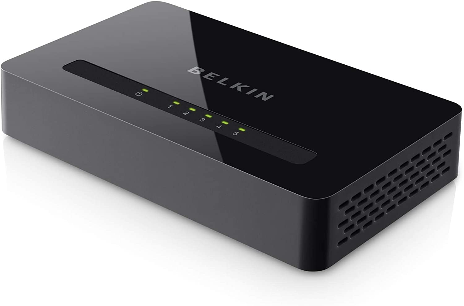 Belkin 5-Port 10/100 Fast Ethernet Network Switch | Desktop, Internet Splitter (F4G0500)