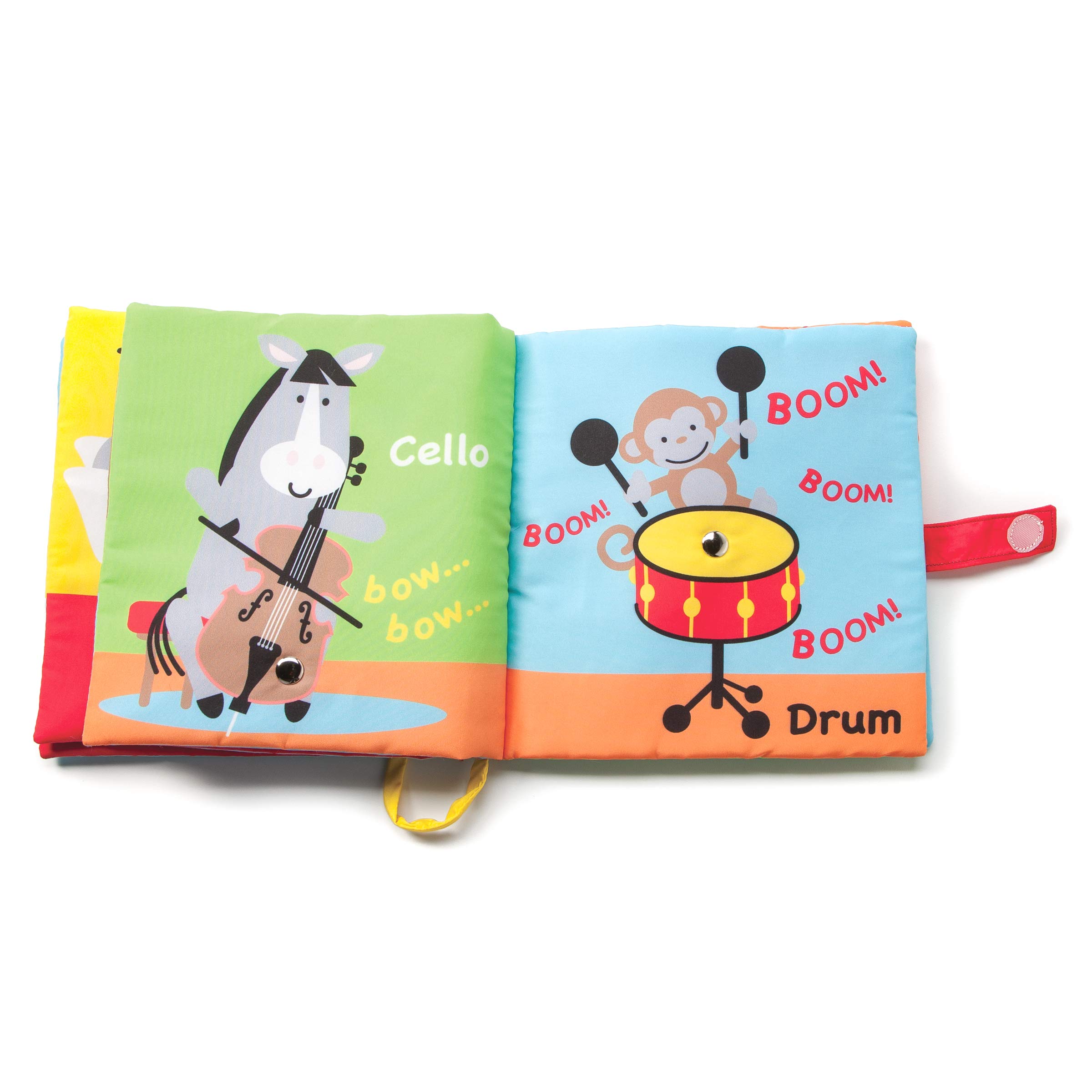 DEMDACO Playing Animal Friends Music Note Primary Hues Children's Musical Soft Book Toy