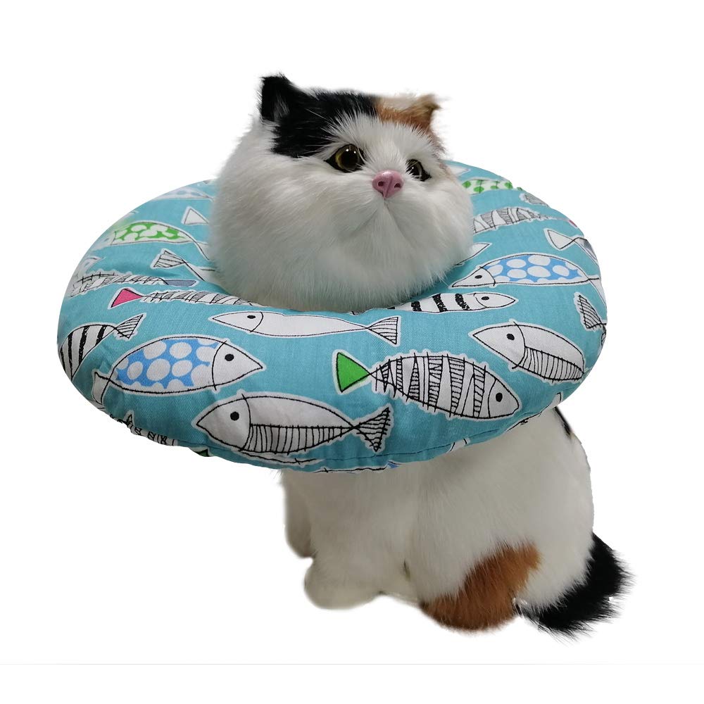 Andyrex Cat Recovery Collar Soft Adjustable - Cute Neck Cone After Surgery for Head Wound Healing Protective Cone After Surgery Elizabethan Collars for Cat and Puppy (Medium)