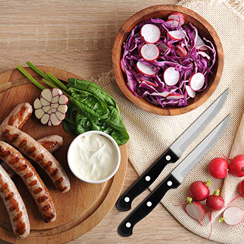 LIANYU Steak Knives Set of 8, Stainless Steel Serrated Steak Knife, kitchen Camping Restaurant Steak Knives, Dishwasher Safe
