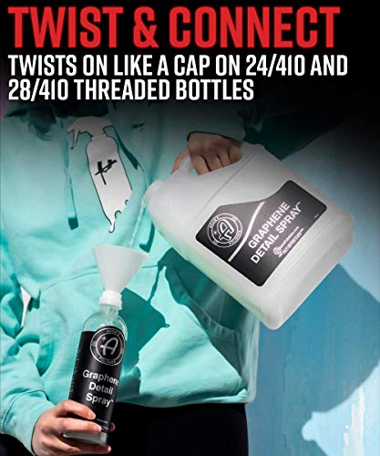 Adam's EZ-Fill Threaded Funnel - Twist On Empty Spray Bottle Refill Funnel | For Home, Car Detailing. Cleaning Supplies, Kitchen, Bath, Essential Oils, Powders | Universal Fit For Various Size Bottles