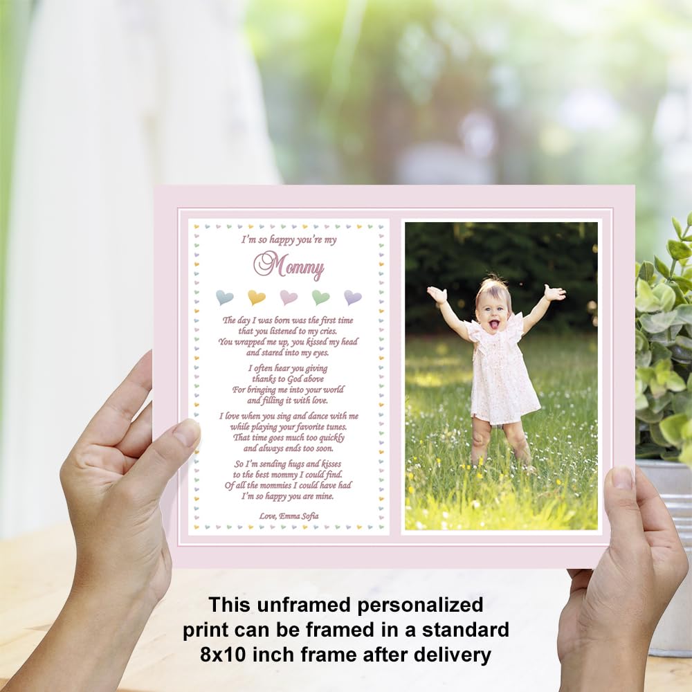 Baby Girl to Mommy Gift, Sweet Poem Personalized for Mom from Daughter, 8x10 Inch Custom Print