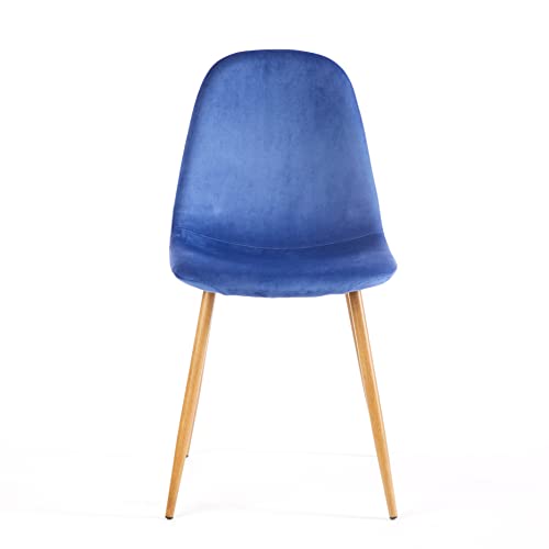 Urban Shop Velvet Dining Chair, Set of 2, Blue