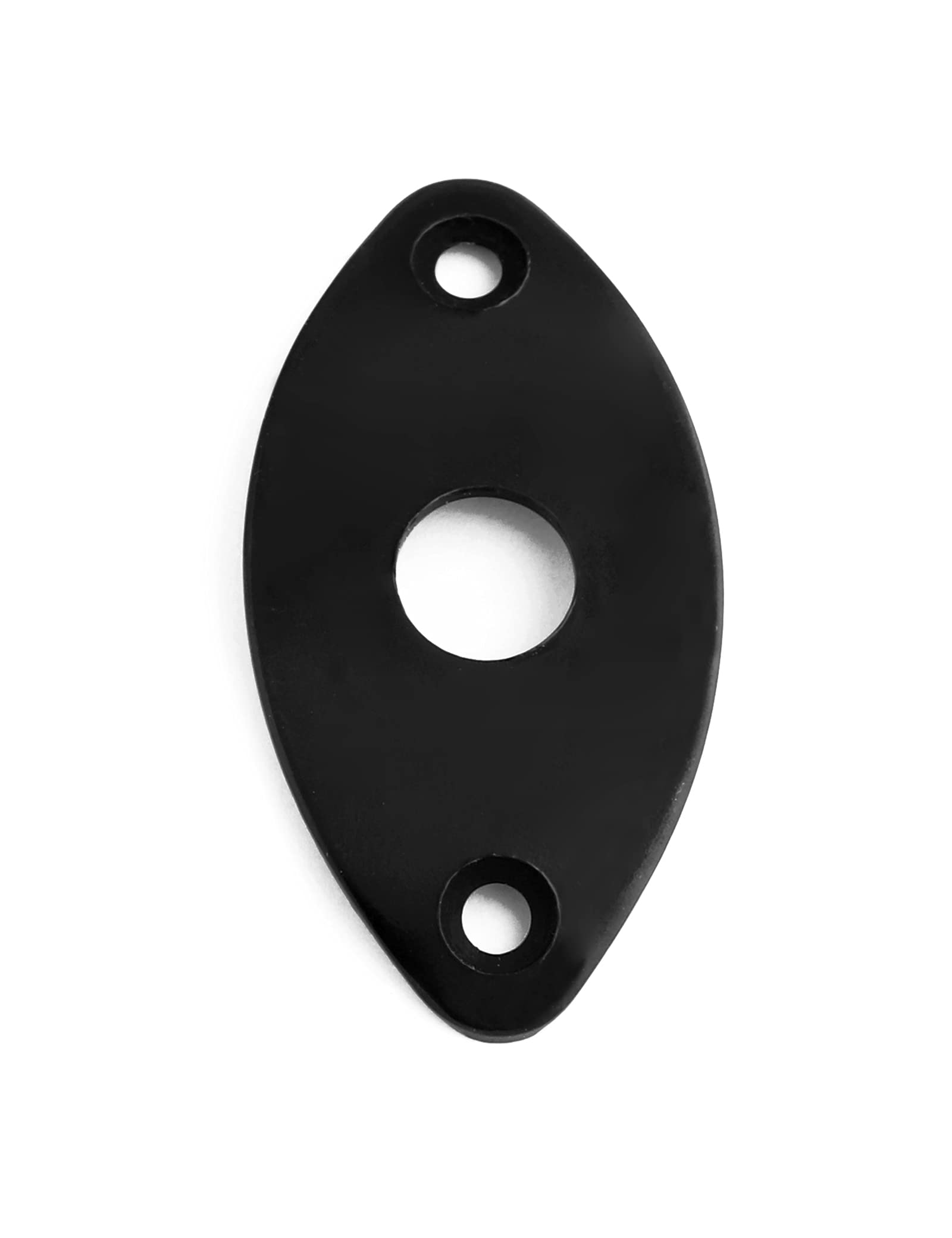 Bogart Guitar Jack Socket Plate Curved Oval Football Style Output Jack Plate Compatible with Les Paul Ibanez Jackson Guitar or Bass with Mounting Screws Black. (HJ 003-BK)