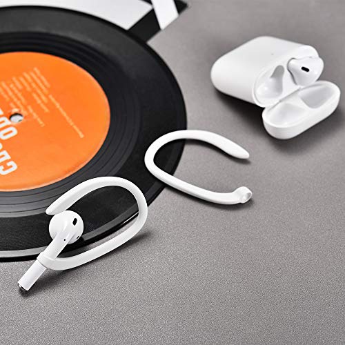 AirPods Ear Hooks Compatible with Apple AirPods 1, 2, 3, Pro and Pro 2, ICARERSPACE Anti-Slip Sports Ear Hooks for AirPods 1, 2, 3, Pro and Pro 2 - White