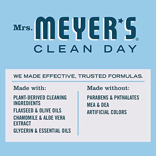 Mrs. Meyer's Moisturizing Body Wash for Women and Men, Biodegradable Shower Gel Formula Made with Essential Oils, Rain Water, 16 oz Bottle, Pack of 3