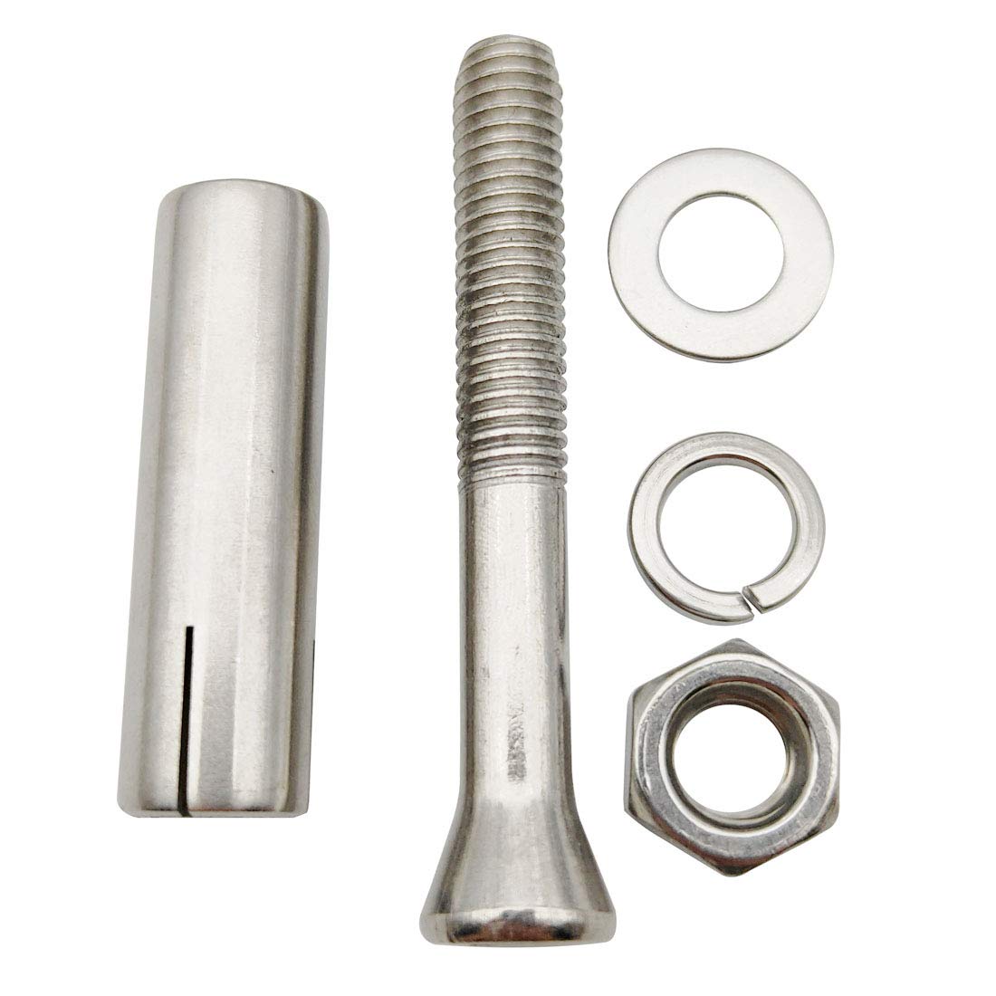 Sipery Expansion Bolts, 304 Stainless Steel External Hex Nut Expansion Screw Bolts Sleeve Anchor M8x60mm 8Pcs