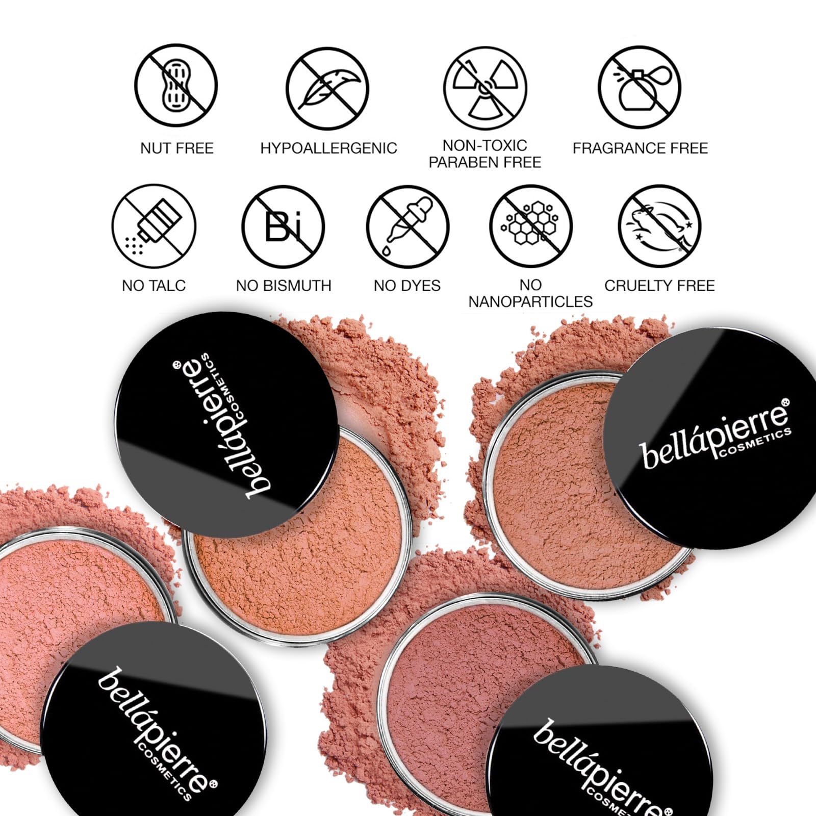 bellapierre Mineral Blush | Warm Dewy Complexion | Non-Toxic & Paraben Free | Hypoallergenic | Loose Powder - 0.3-Ounce β Desert Rose