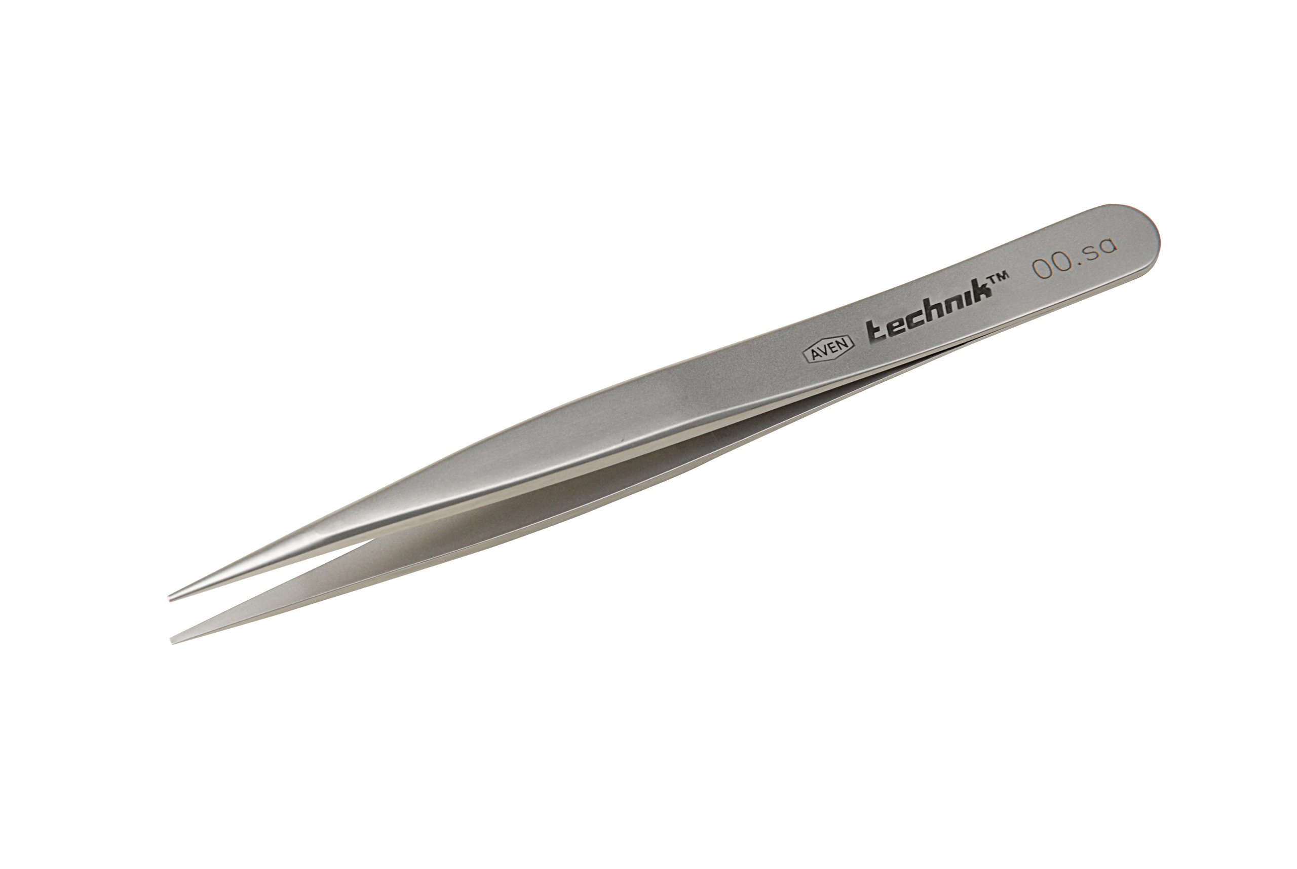 Aven 18032USA Pattern OO Straight Thick Flat Strong Precision Tweezer, Stainless Steel, 4-3/4" Length, 3 Star Grade