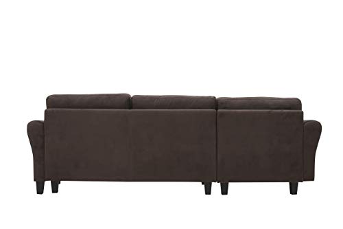 LifeStyle Solutions Rolled arms Sectional Sofa, Coffee