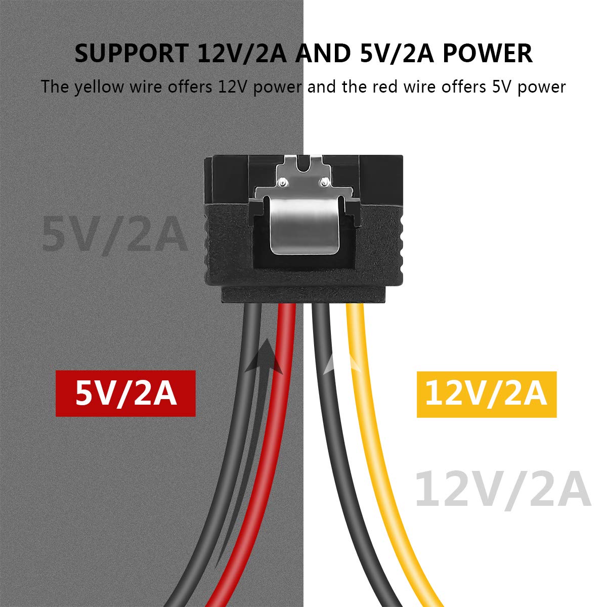 BENFEI SATA Power Extension Cable, 3 Pack 15 Pin SATA Male to Female Extender Cable Cord Adapter for Hard Drive Disk, HDD, SSD, PCIE, 8 inches