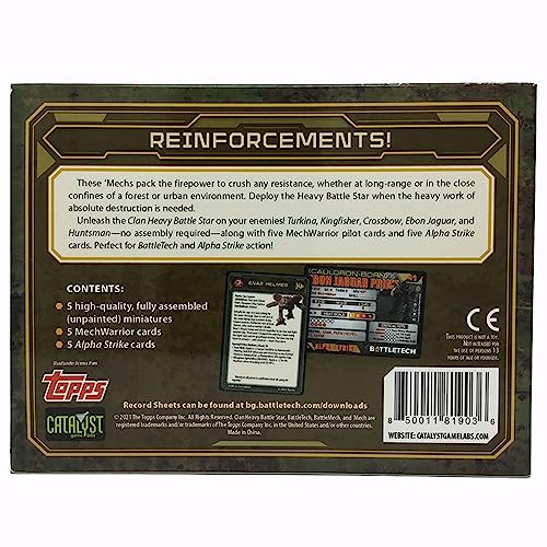 BattleTech Clan Heavy Battle Star - Miniatures Wargame for 2+ Players, Ages 14+, 1.5 Hours+ Play Time - Classic Mech Warfare Collection by Catalyst Game Labs