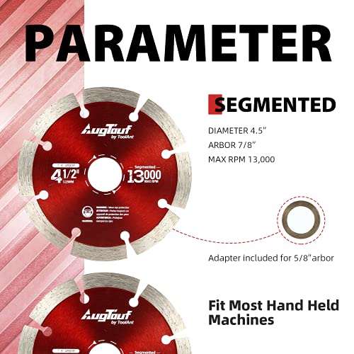 4-1/2" Diamond Blade, Segmented Diamond Saw Blade for Porcelain, Tile, Brick, Granite and Concrete (4.5"-3pcs)