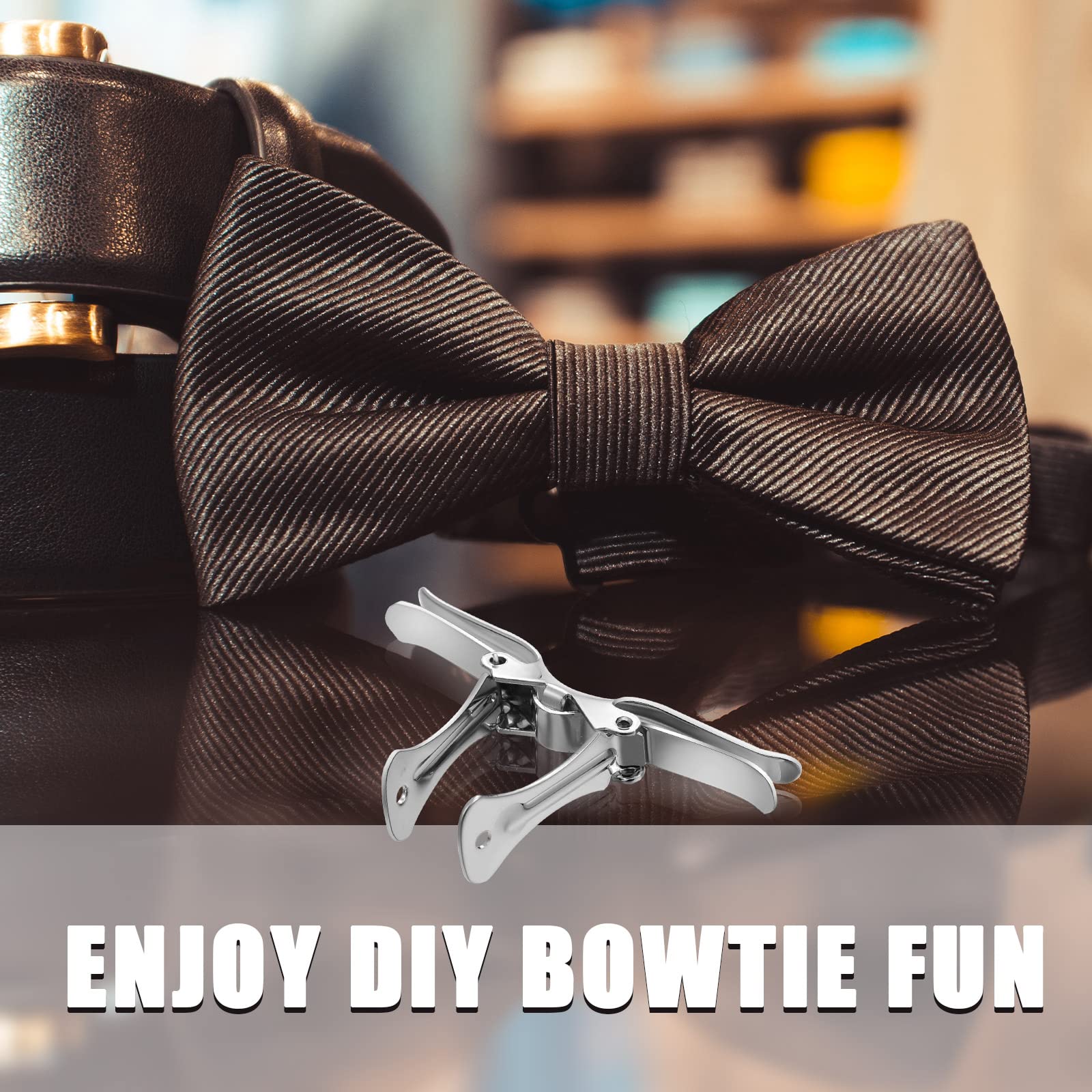 20 Pcs Bow Tie Clips Bow Tie Clip on Hardware Silver Bowtie Clip Bow Tie Fasteners for Men, 2.7 x 0.5 Inches