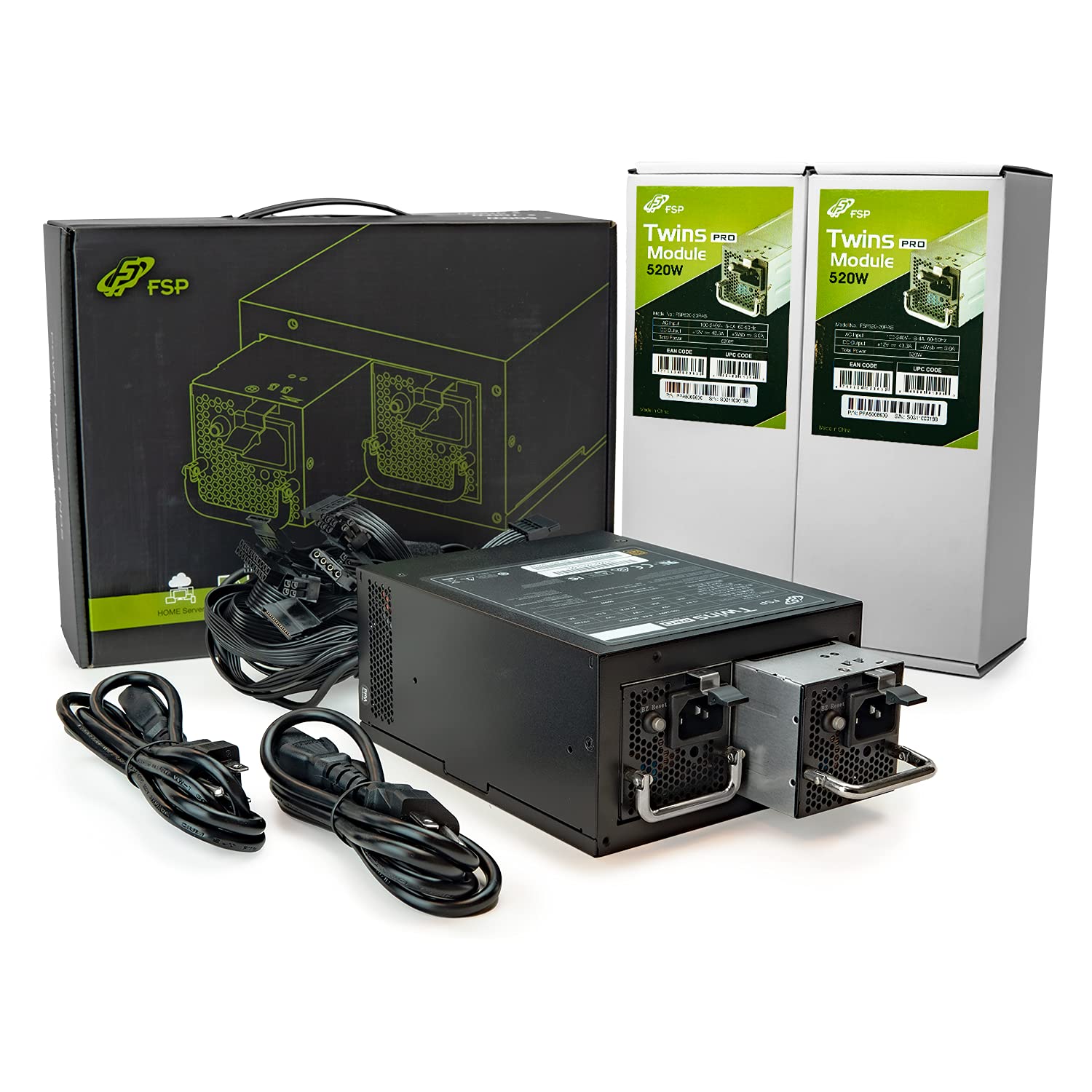 FSP Twins Pro ATX PS2 1+1 Dual Module 700W Certified Efficiency ≥90% Hot-swappable Redundant Digital Power Supply with Guardian Monitor Software (Twins Pro 700)