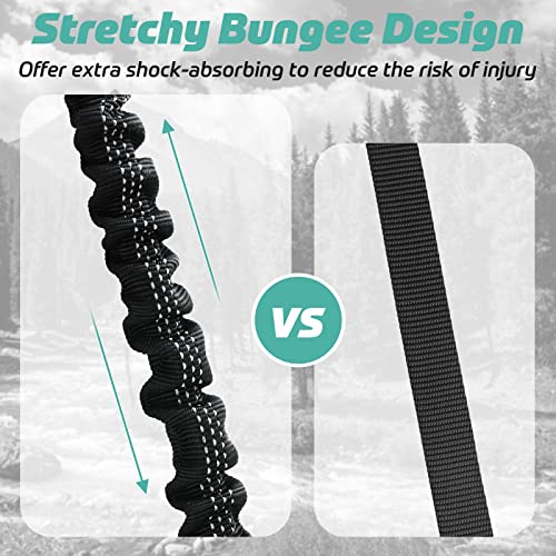 rabbitgoo Tactical Dog Leash, Bungee Dog Training Leash with Shock Absorption, Military Dog Leash with 2 Padded Control Handles for Medium Large Dogs, 4-5.2FT