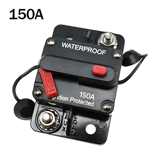 30A 40A 50A 60A 70A 80A 100A 120A 150A 200A 250A 300A AMP Circuit Breaker Fuse Reset 12-48V DC Car Boat Auto Waterproof (Color : 150A)