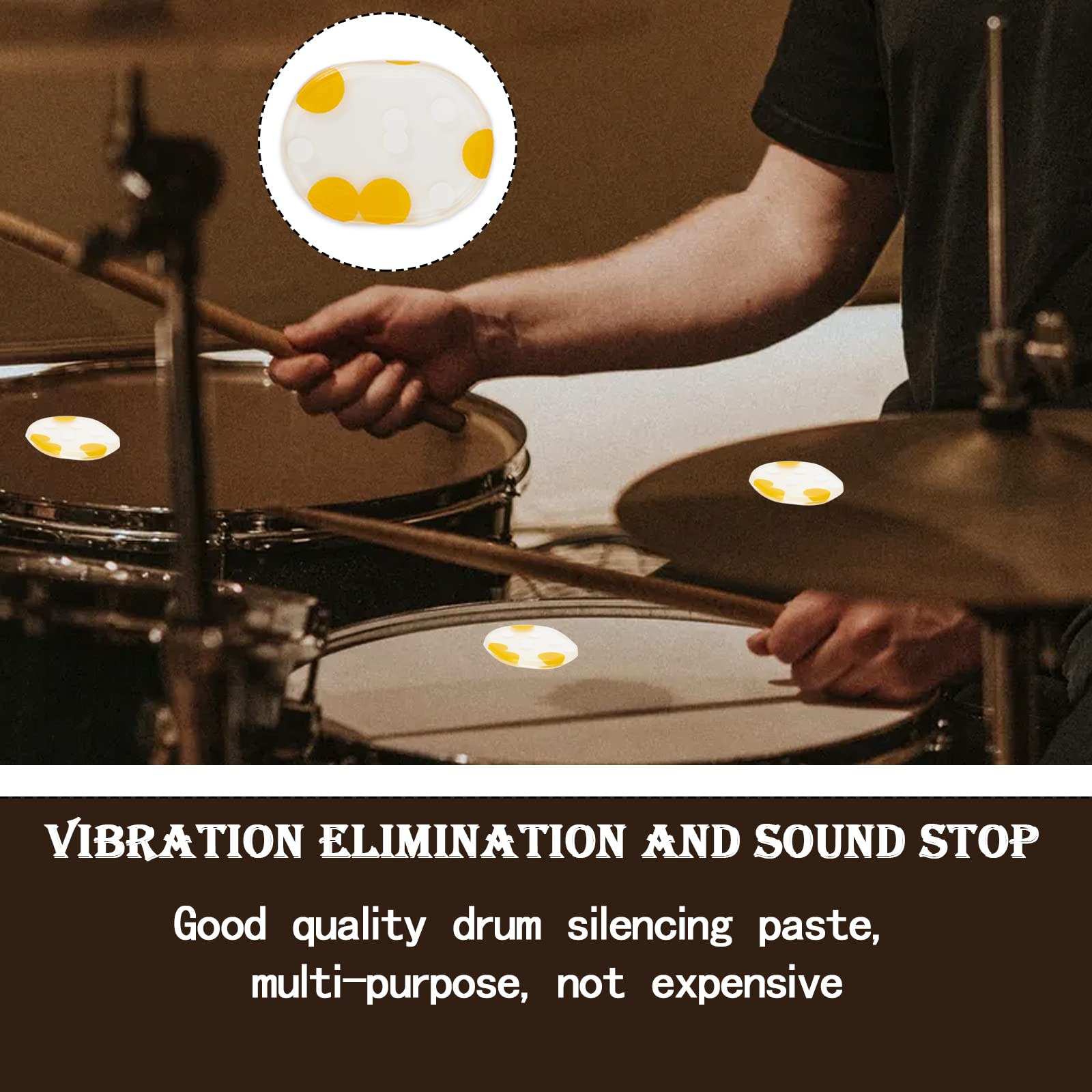 30Pcs Drum Damper Pad Silicone Drum Mutes Pads Silencers Round Drum Dampening Gel Pads Set for Drums Tone Control(30Pcs, Color Set)