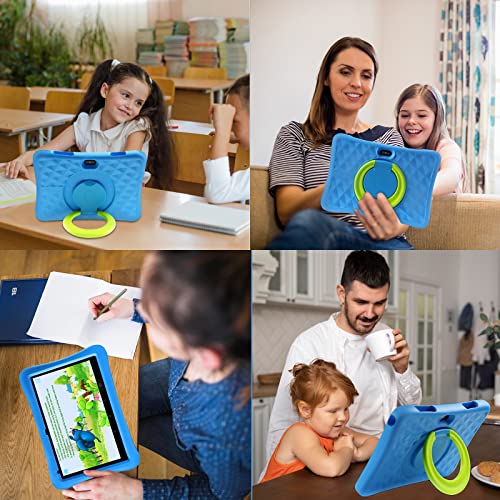 BYANDBY Kids Tablet 10 inch, Android Tablet for Kids, IPS HD Display 1280 X 800, 2GB+32GB ROM, Games, Wi-Fi, Parental Control, Dual Cameras, Tablet Silicone Case, Gift for Boys(Blue)