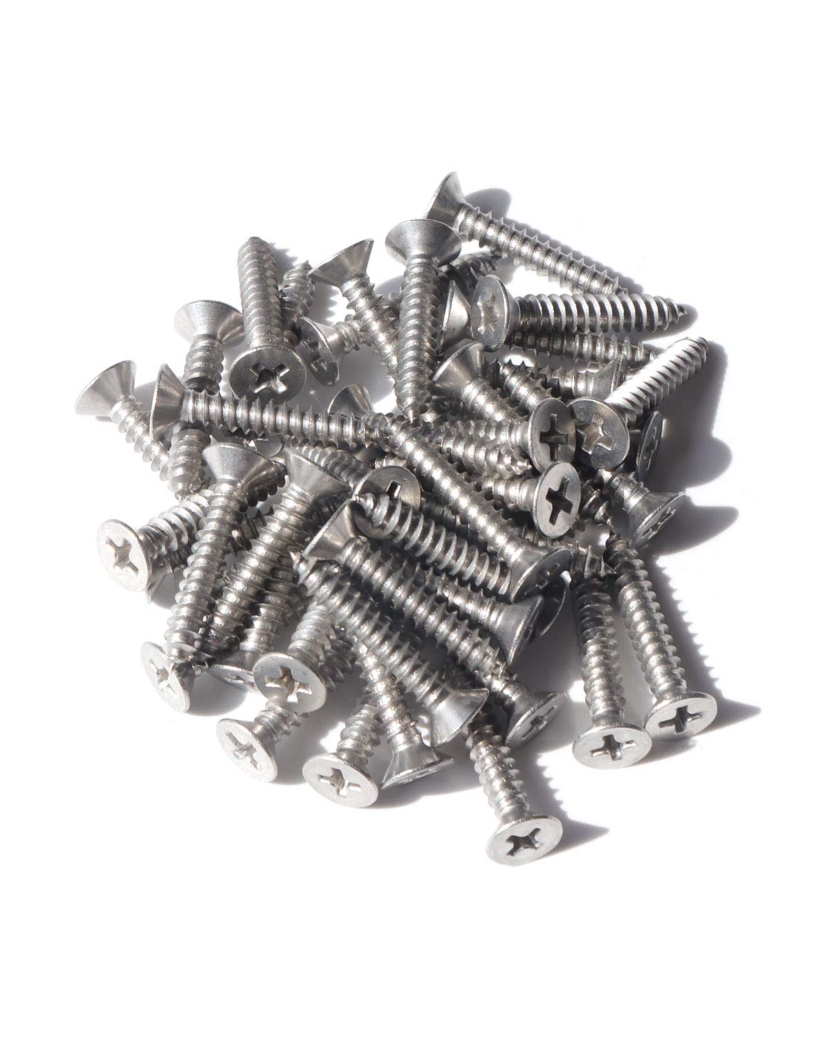 IMScrews 100pcs #8 x 1" (25mm) Stainless Flat Head Phillips Wood Screws 18-8 (304) Stainless Steel Countersunk Self Tapping Screws